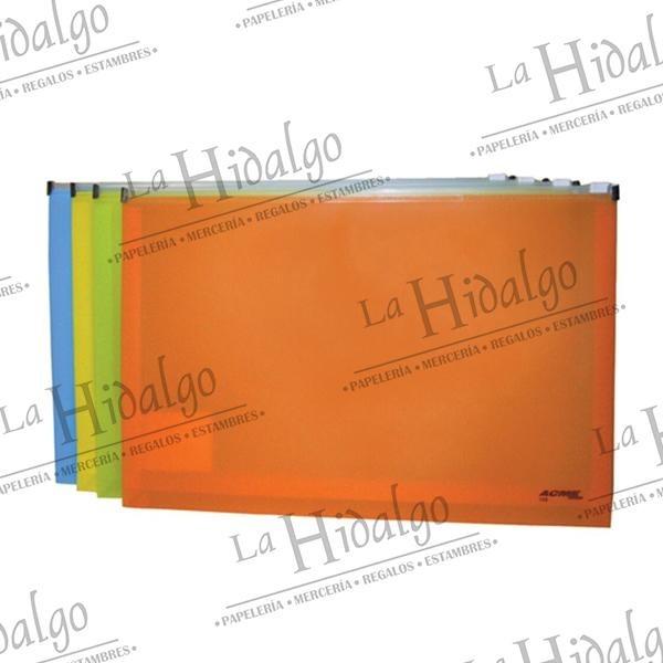 FOLDER DE PLASTICO HORIZONTAL CON CIERRE ACME 108 PZ - La Hidalgo