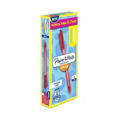 BOLIGRAFO RETRACTIL P.FINO PAPER MATE CAJA C/12PZ ROJO - La Hidalgo